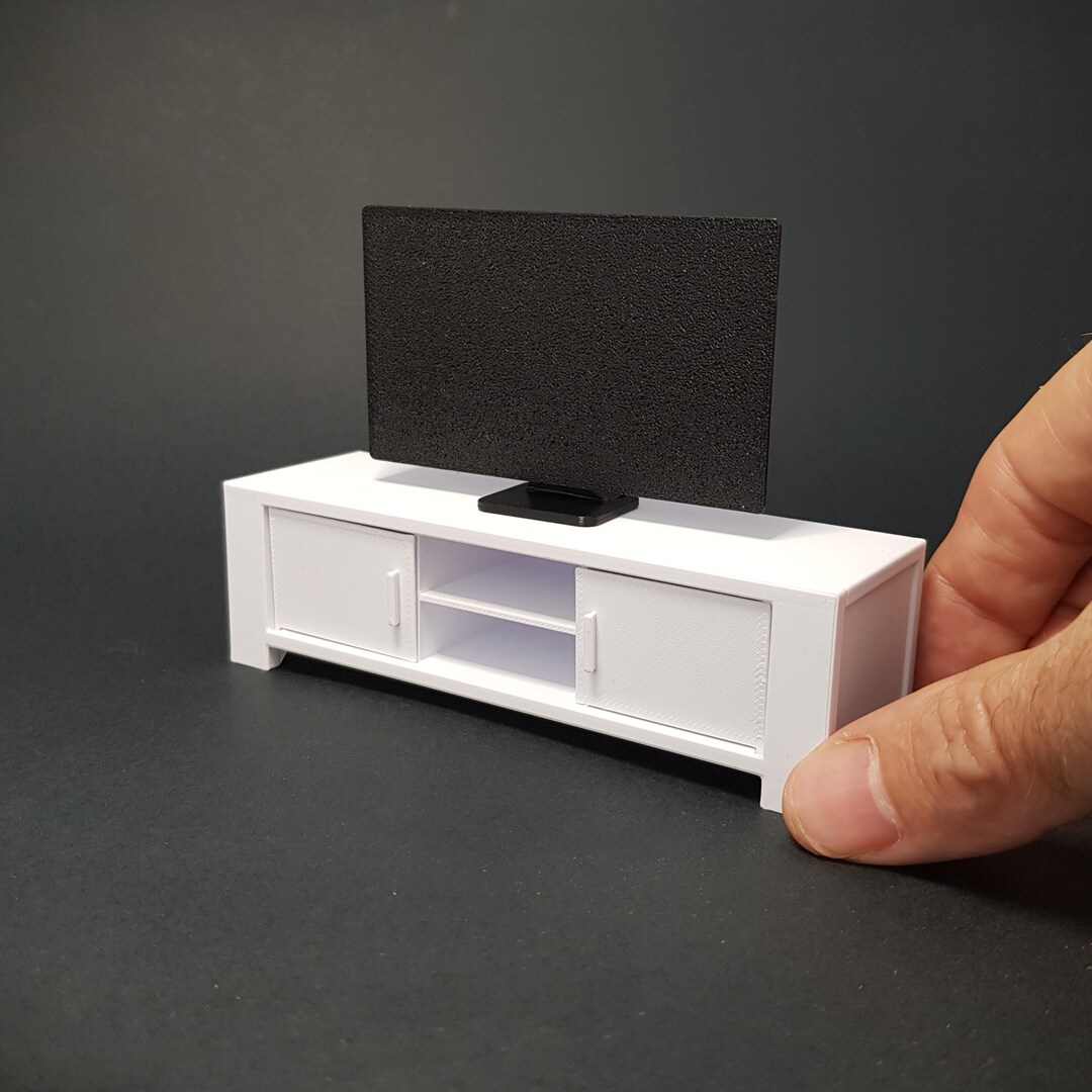 Miniature TV Bench / Entertainment Unit - Miniature Furniture 1/12 ...