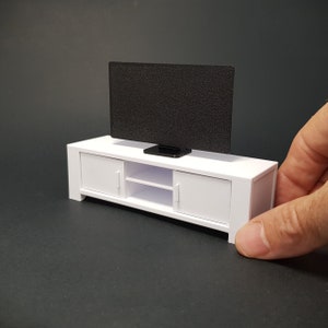 Miniature TV Bench / Entertainment Unit - Miniature Furniture 1/12 ...