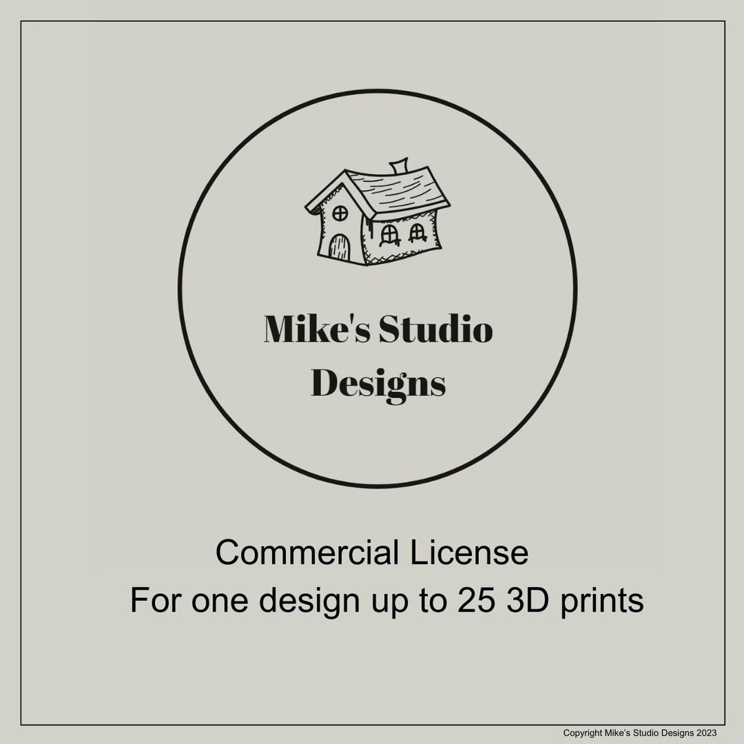 Commercial License - 3D Printer STL File - for One 3D Print Design ...
