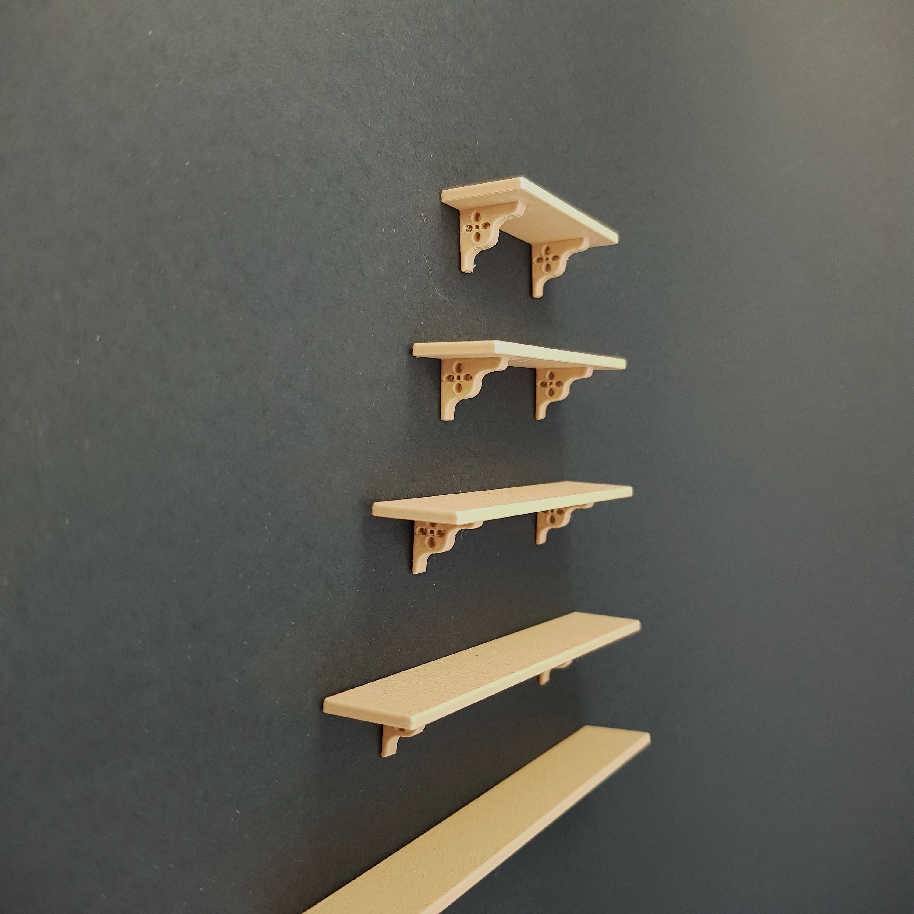Ornate Shelves 5 Sizes Miniature Furniture 1/12 Scale, Digital STL ...