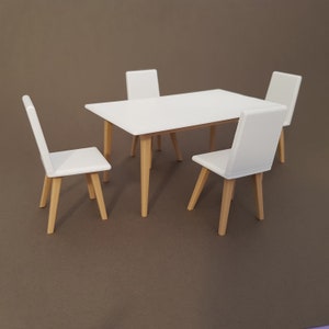 Dining Table and Chairs - Miniature Furniture 1/12 Scale, Digital STL ...