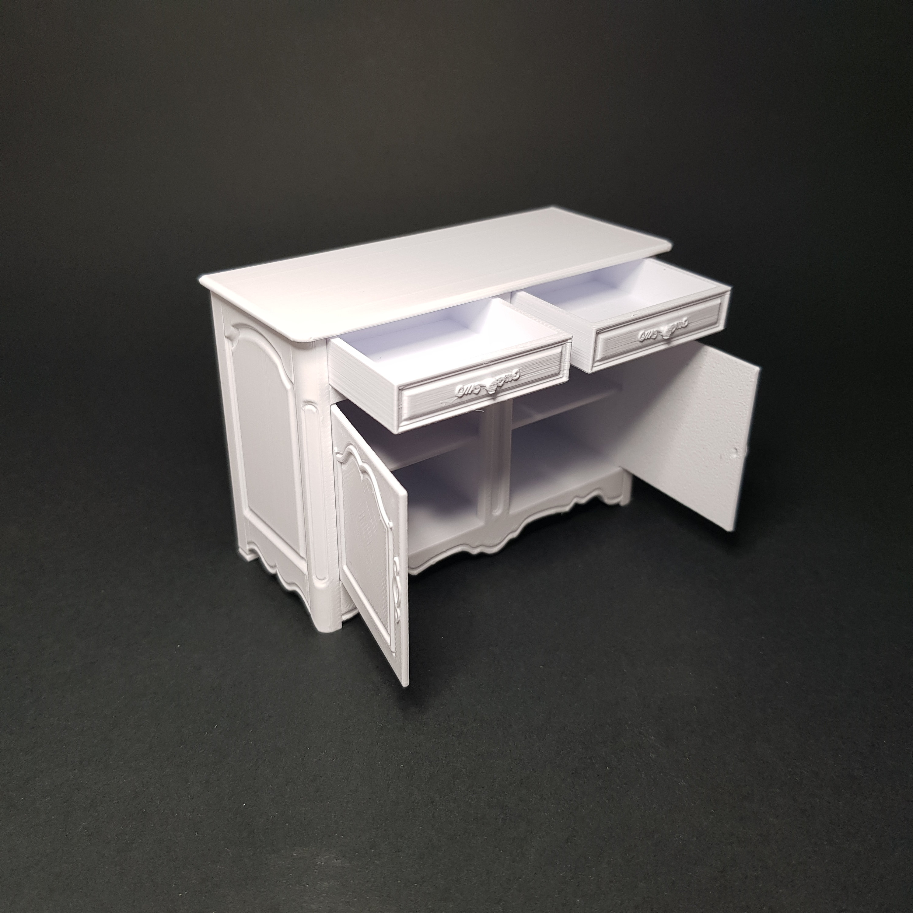 Miniature French Sideboard / Cabinet With Working Drawers and Doors ...