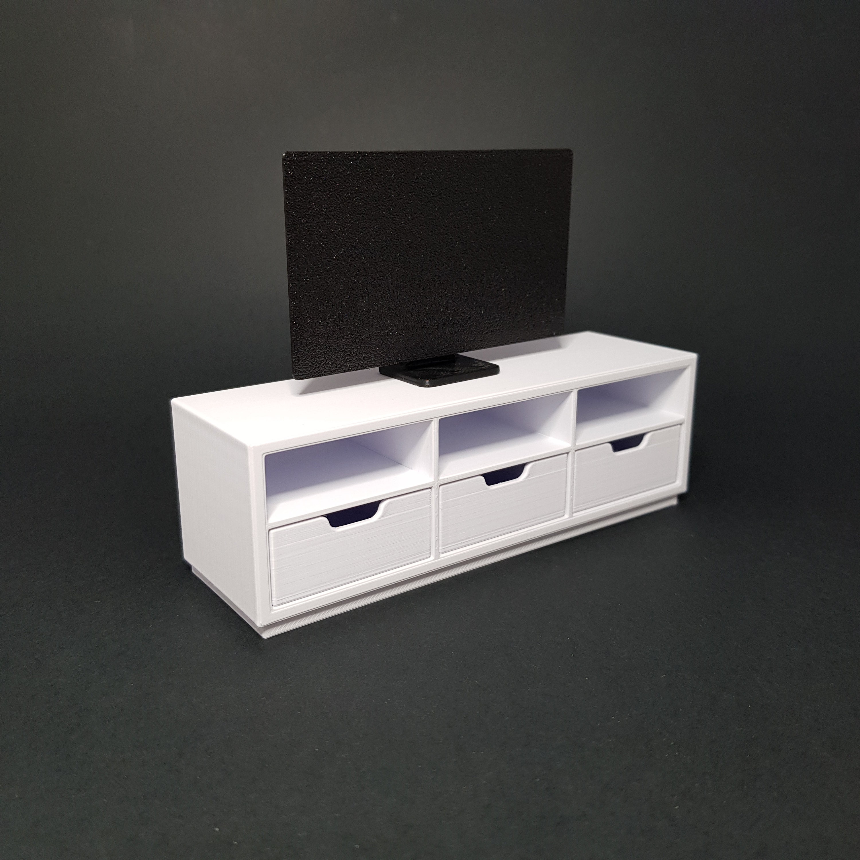 Miniature TV Bench / Entertainment Unit With 3 Drawers Miniature ...