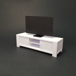 Miniature TV Bench / Entertainment Unit - Miniature Furniture 1/12 ...