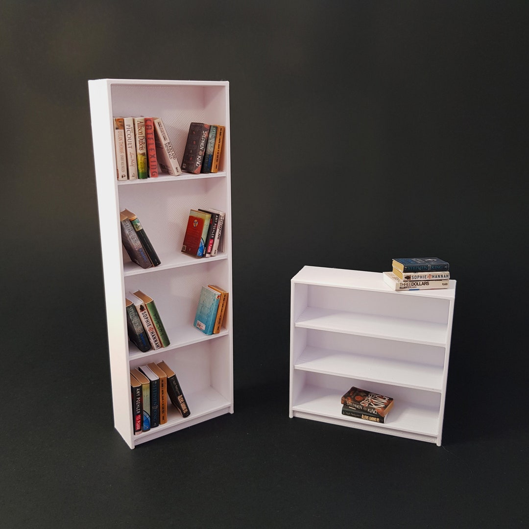 Two Miniature Bookcases - Miniature Furniture 1/12 Scale, Digital STL Files for 3d Printing - Etsy