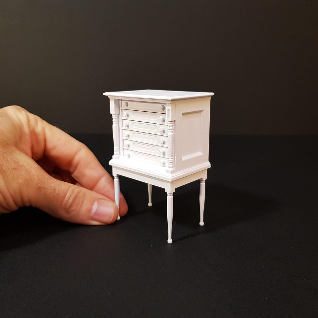 Miniature 6 Drawer Cabinet - Miniature Furniture 1/12 Scale, Digital ...
