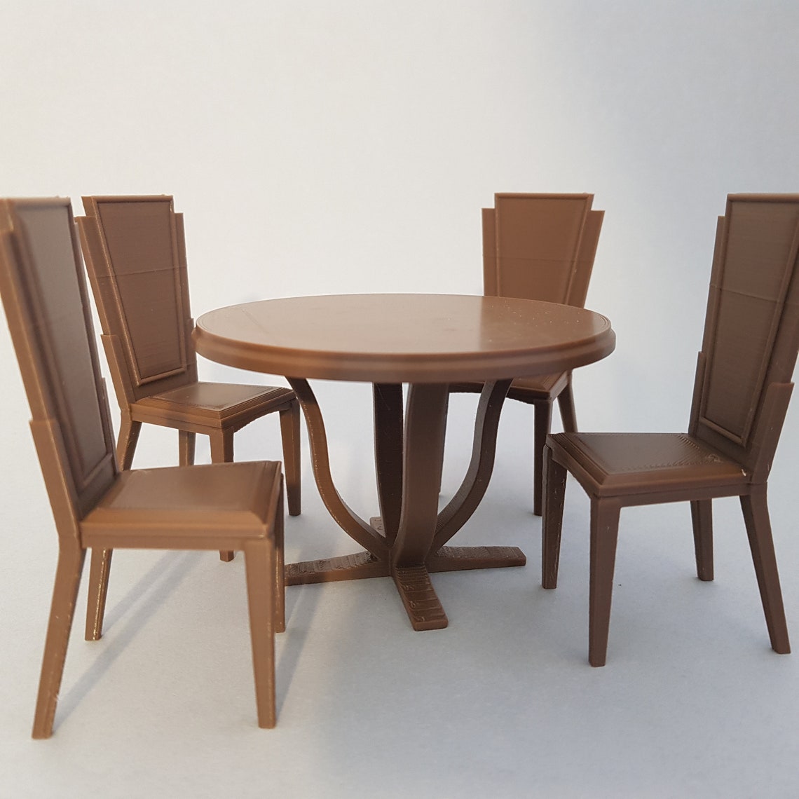 Art Deco Dining Table and Chairs - Miniature Furniture 1/12 Scale ...