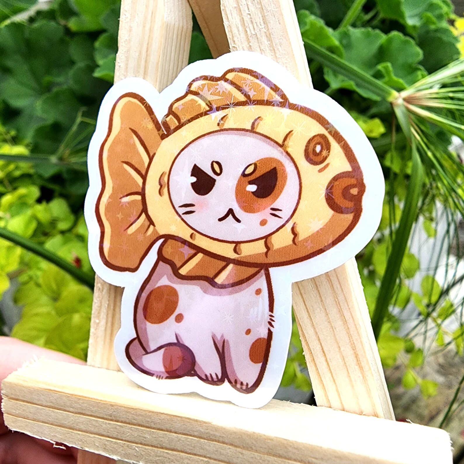 Taiyaki Cat Sticker Star Holographic & Glossy 2-inch Sticker Vinyl ...