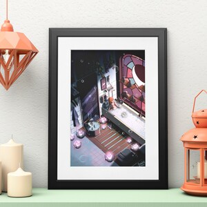 Midnight Bath Anime Shoujo Aesthetic Illustration Home Wall Decor Art ...