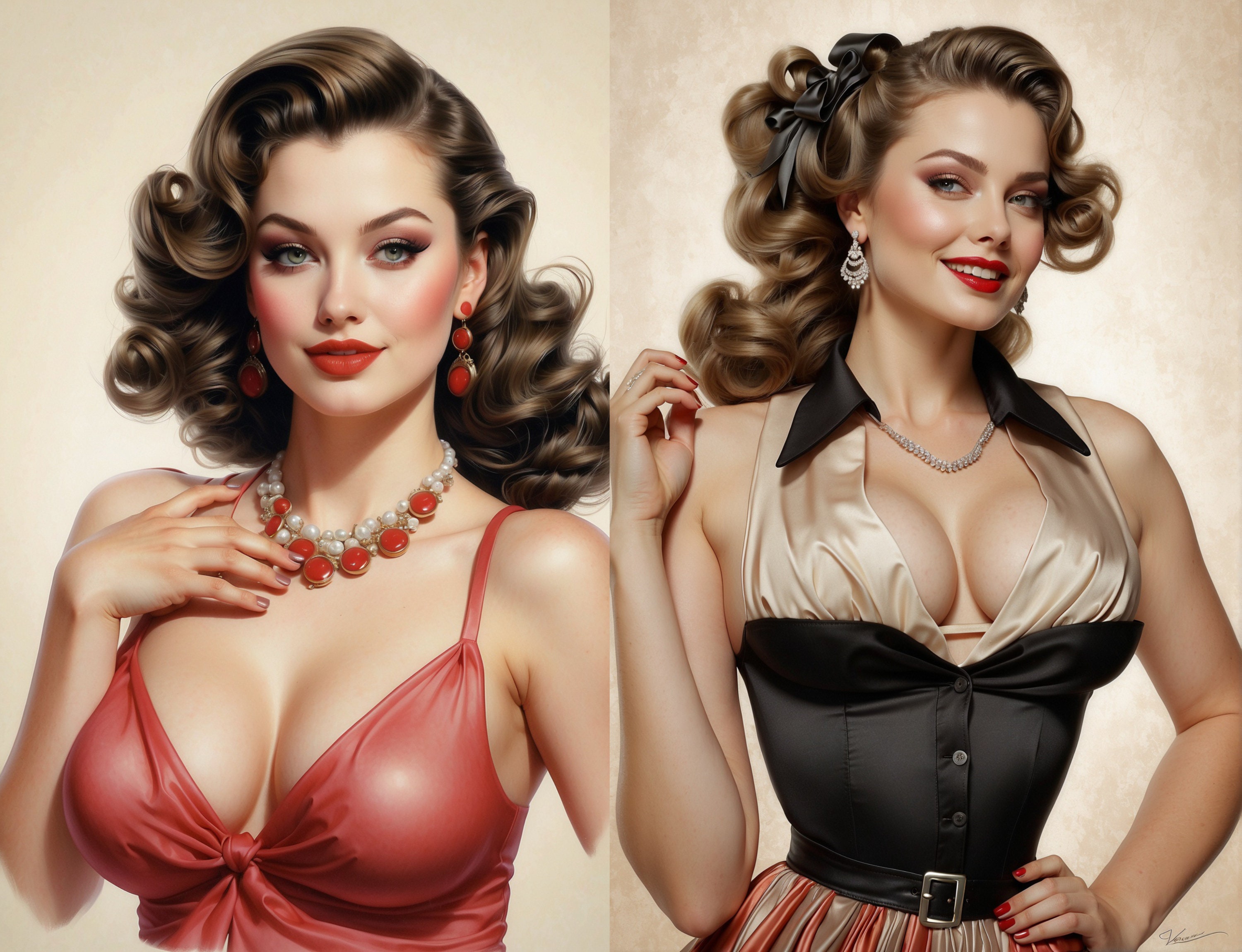 Pin Up Model Clipart Vintage Art Retro Pin Up Illustrations
