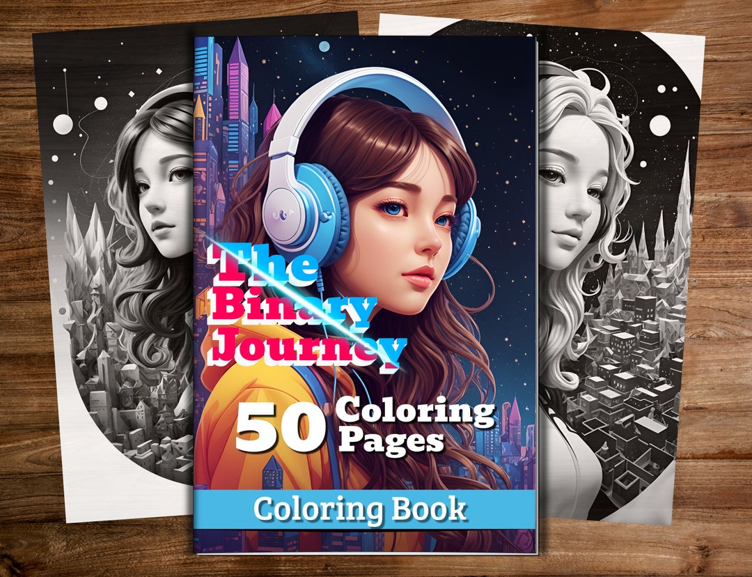 50 Coloring Pages the Binary Journey Coloring Book for Adults and Kids ...