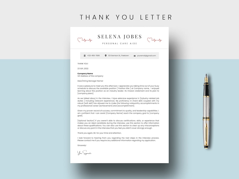 Editable Caregiver Resume Template, Cover Letter, References (MS Word ...