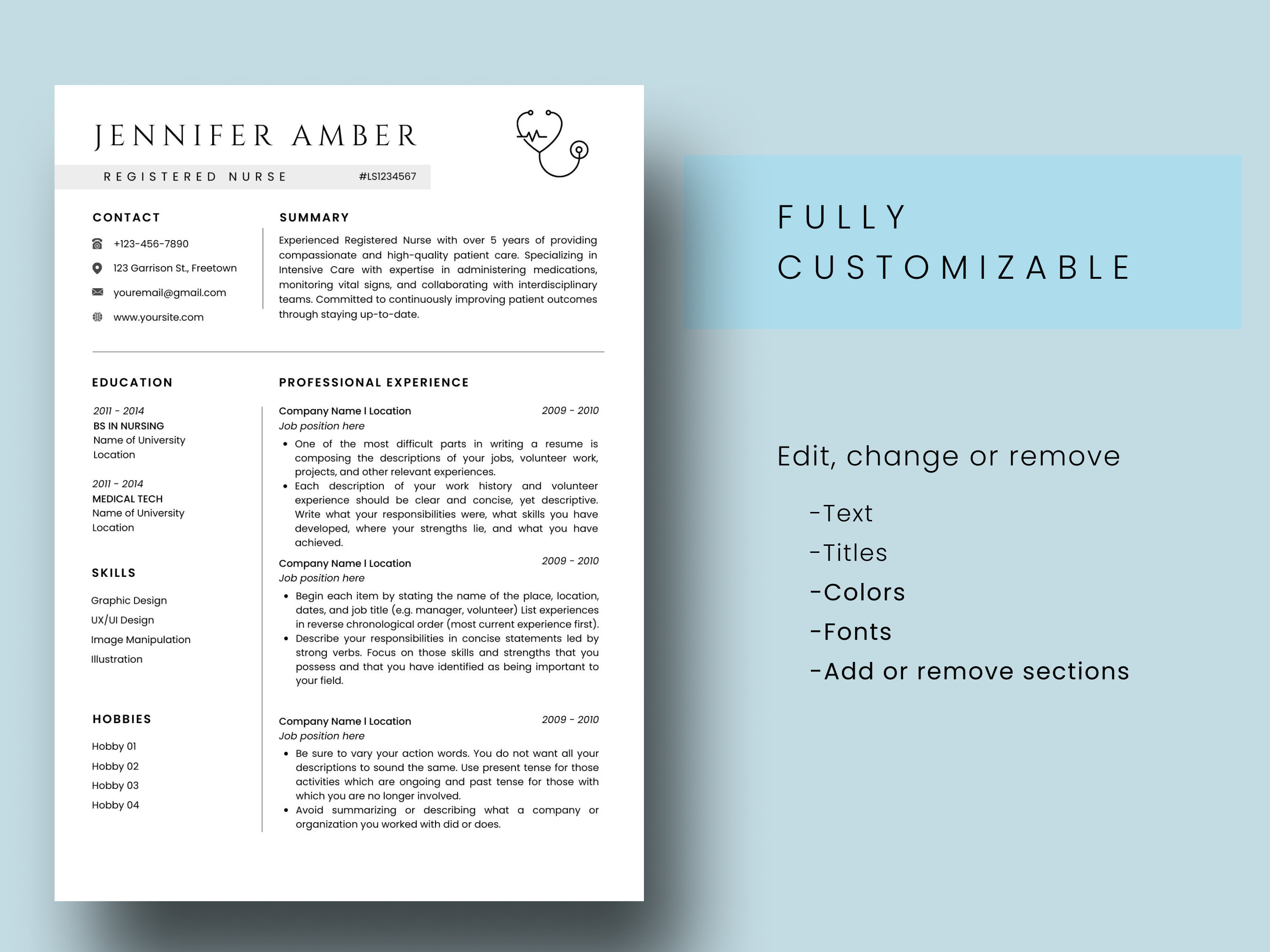 Nurse Resume Template, Registered Nurse Resume, Student Nurse, New Grad ...