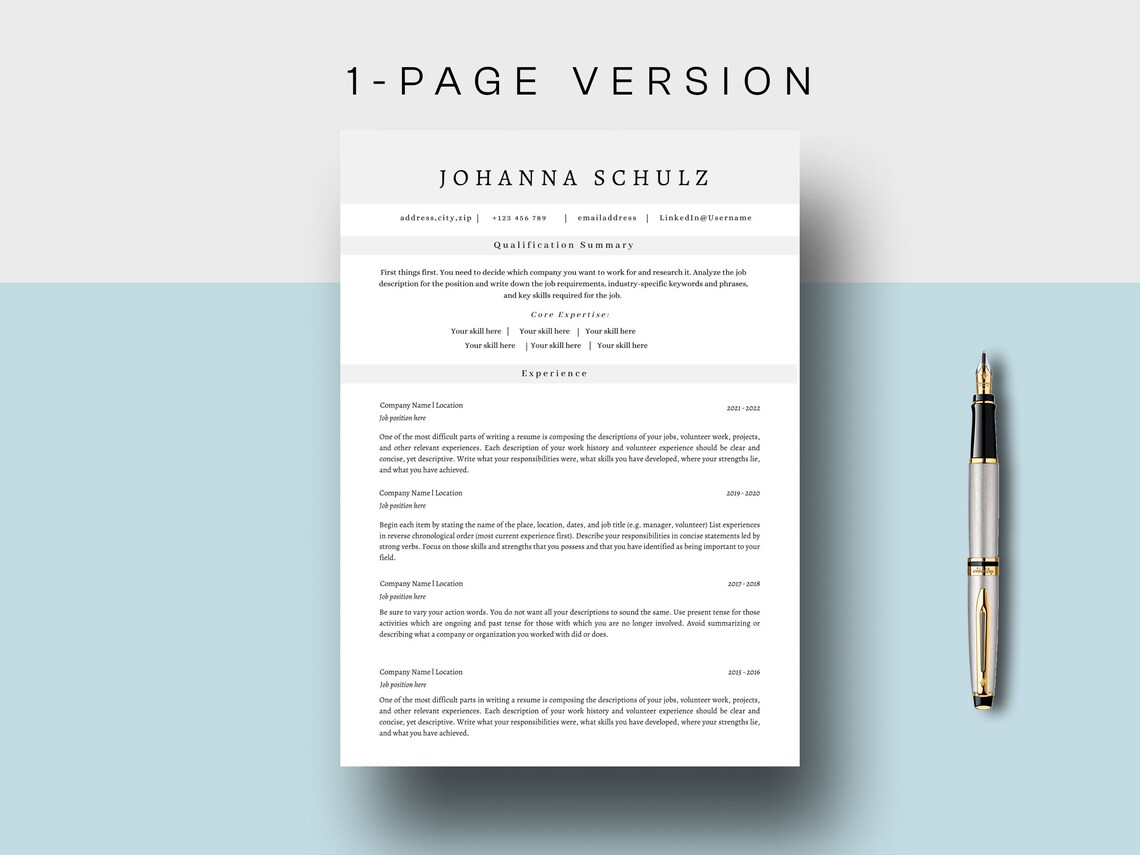 Editable Resume Template, Cover Letter, References (microsoft Word ...