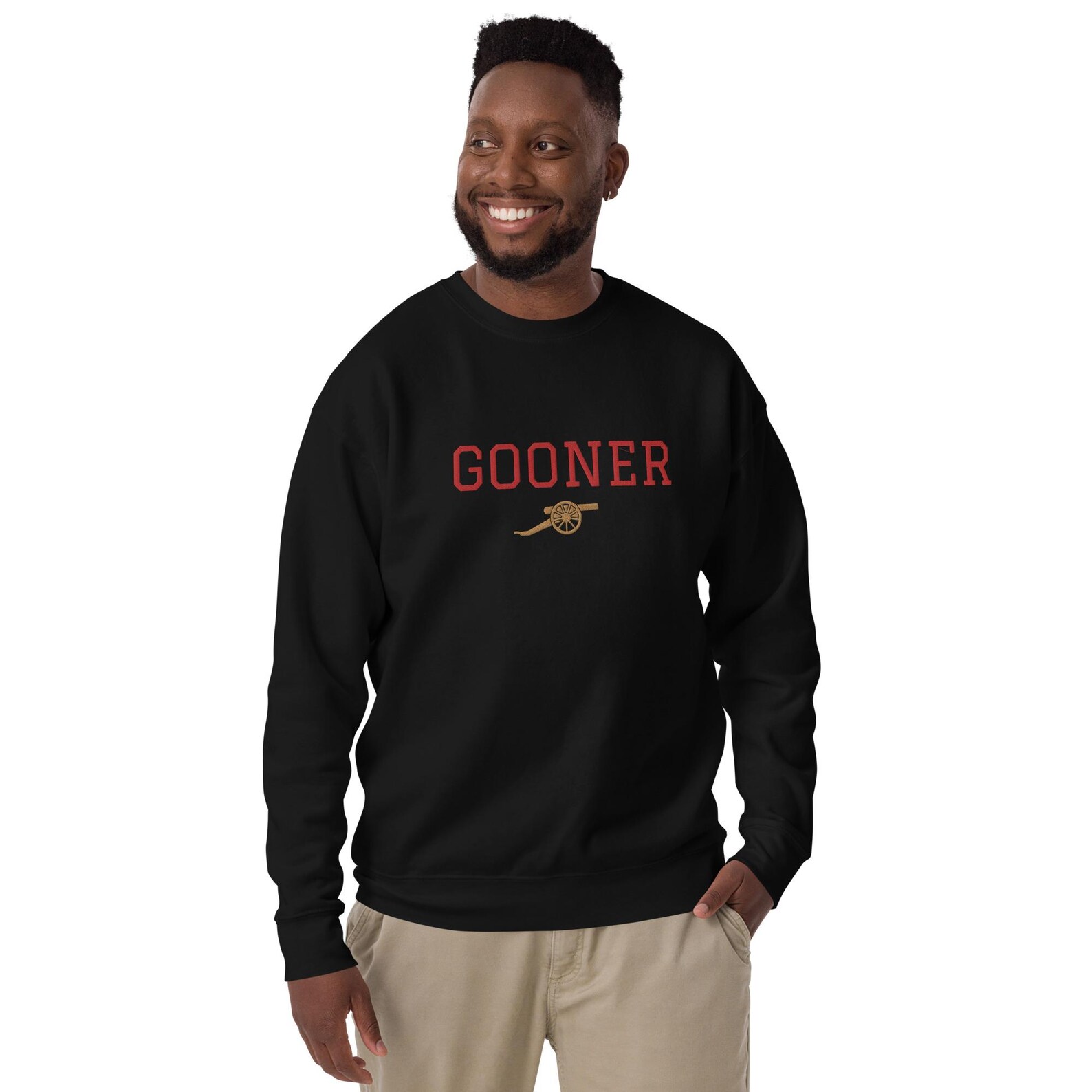 Arsenal College Type GOONER Embroidered Unisex Premium Sweatshirt Gift ...