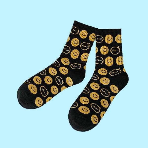 Yellow Smiley Face Socks - Etsy