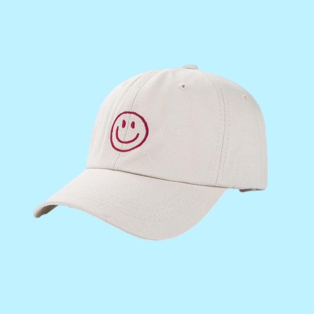 Smiley Face Baseball Cap White - Etsy