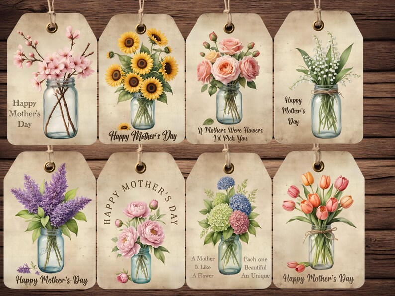 Vintage Mother’s Day Tags, Mother’s Day Gift Tags, Mother’s Day ...