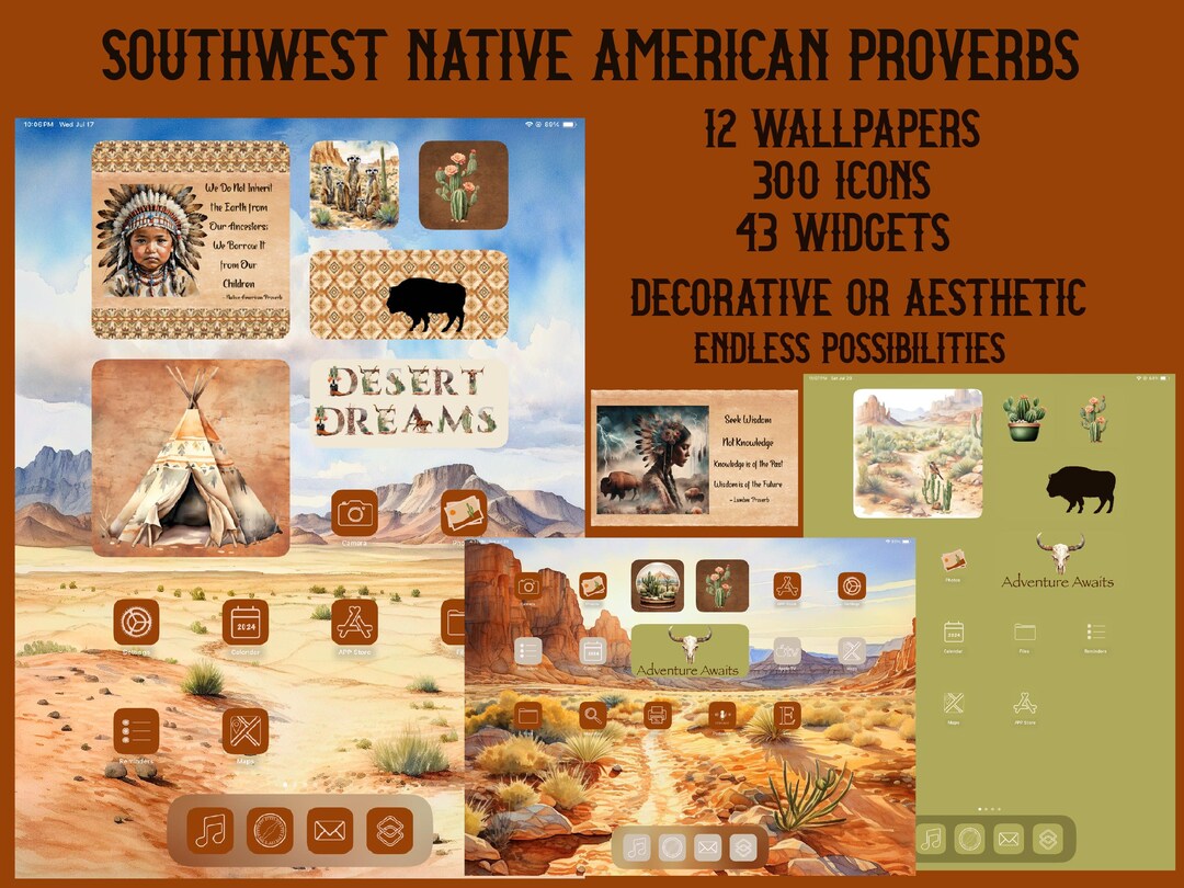 Aesthetic Southwest Native American Proverbs Theme, Icons, Wallpaper ...