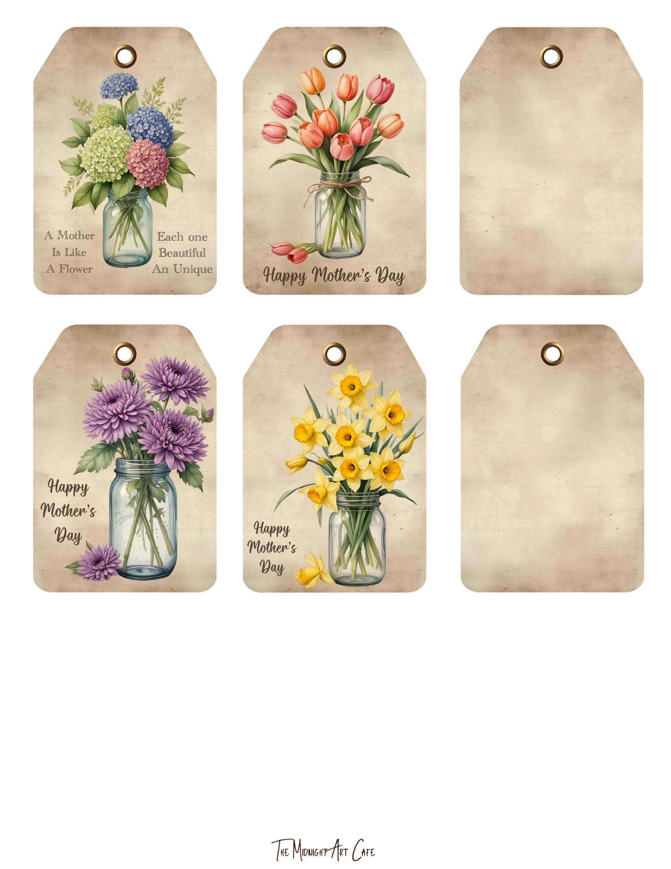Vintage Mother’s Day Tags, Mother’s Day Gift Tags, Mother’s Day ...