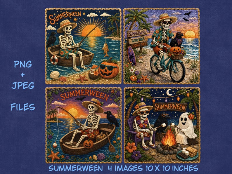 Funny Summerween Seaside Clipart Downloadable PNG’S - Etsy UK