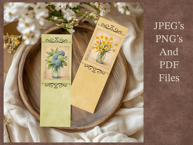Vintage Garden Bookmarks, Printable Garden Bookmarks, Gardners Gifts ...