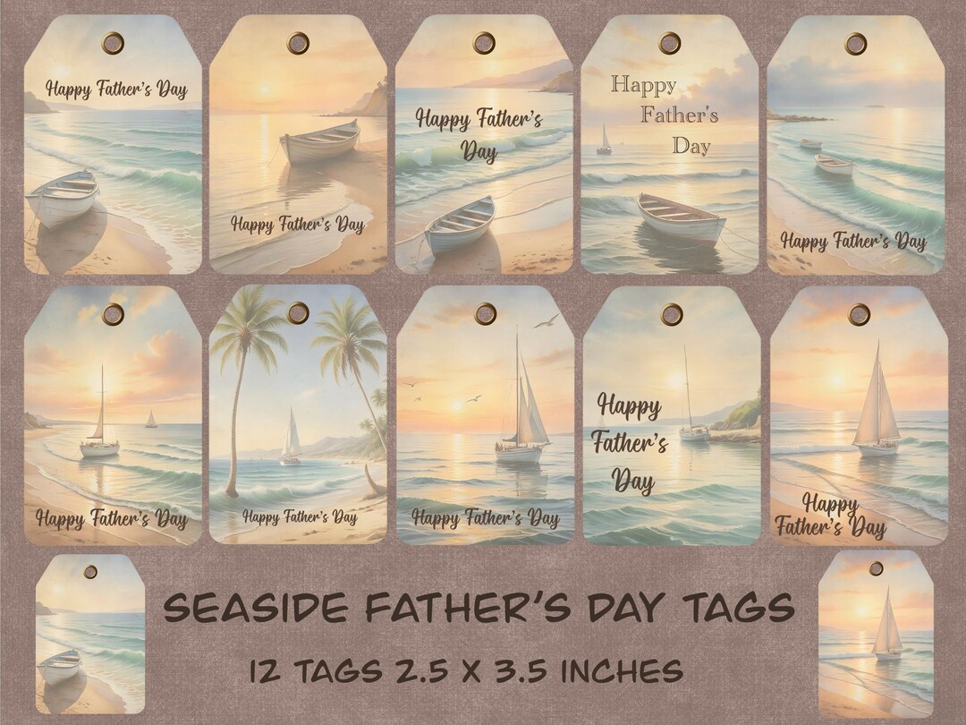 Happy Fathers Day Gift Tags, Printable Fathers Day Tag Set, Fathers Day ...
