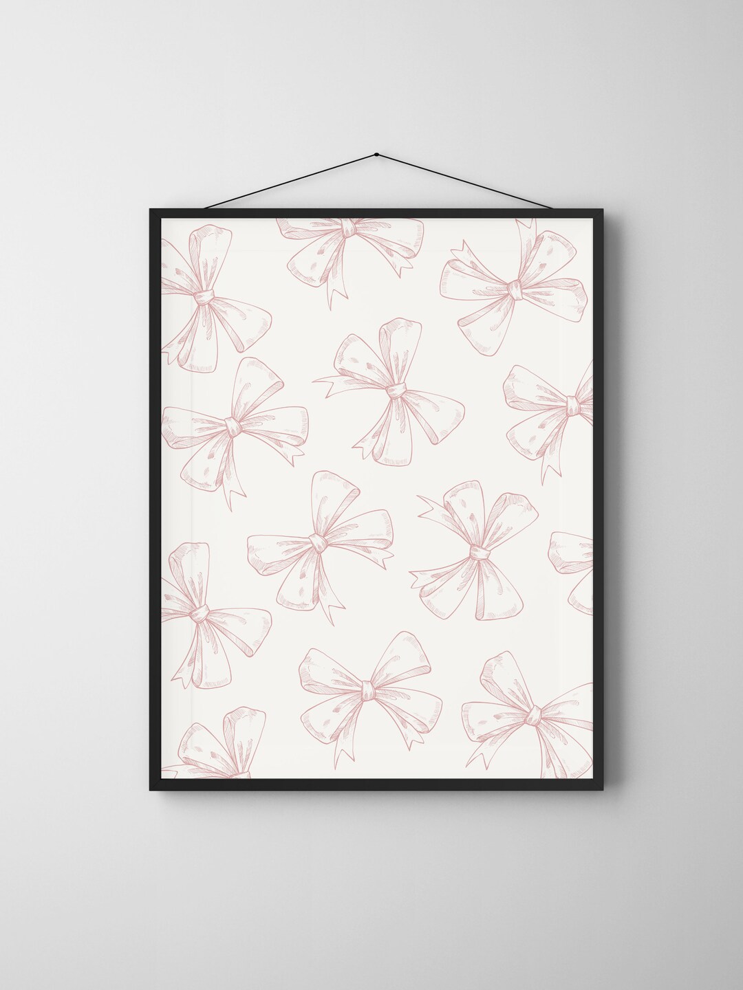 Bow Print, Pink Poster, Bow Wall Art, Printable Bow Illustration, Girly ...