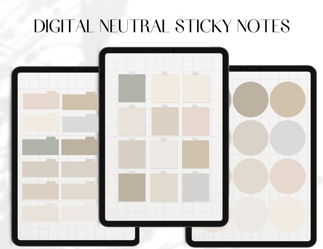 Digital Sticky Notes, Neutral Stickies, Instant Download, iPad Planner ...