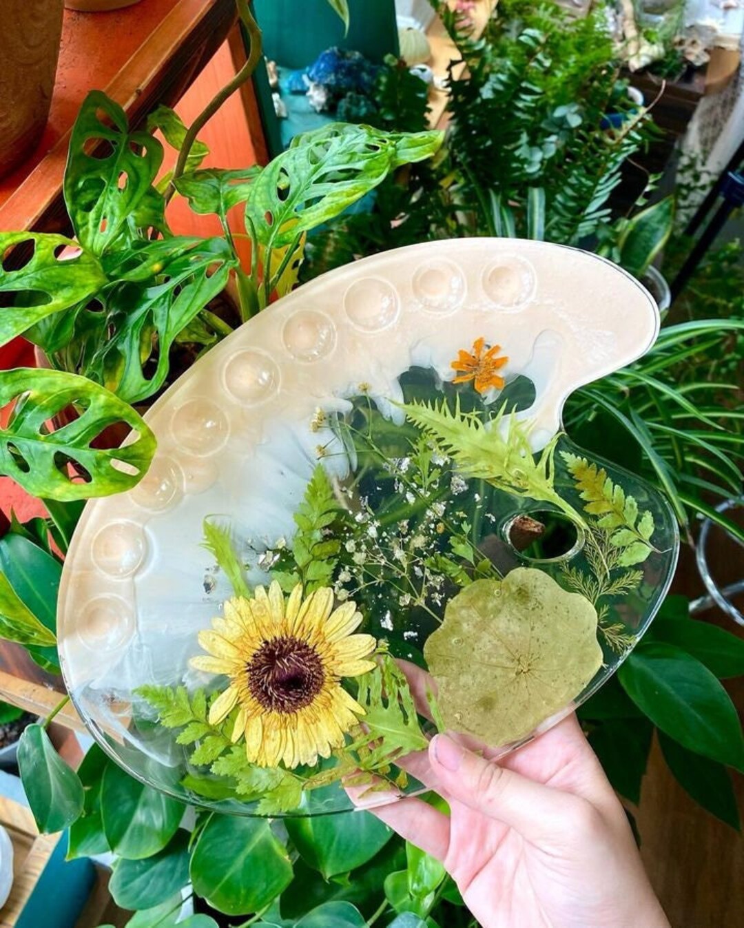 Floral Resin Paint Palette Floral Paint Palette Resin Flower - Etsy