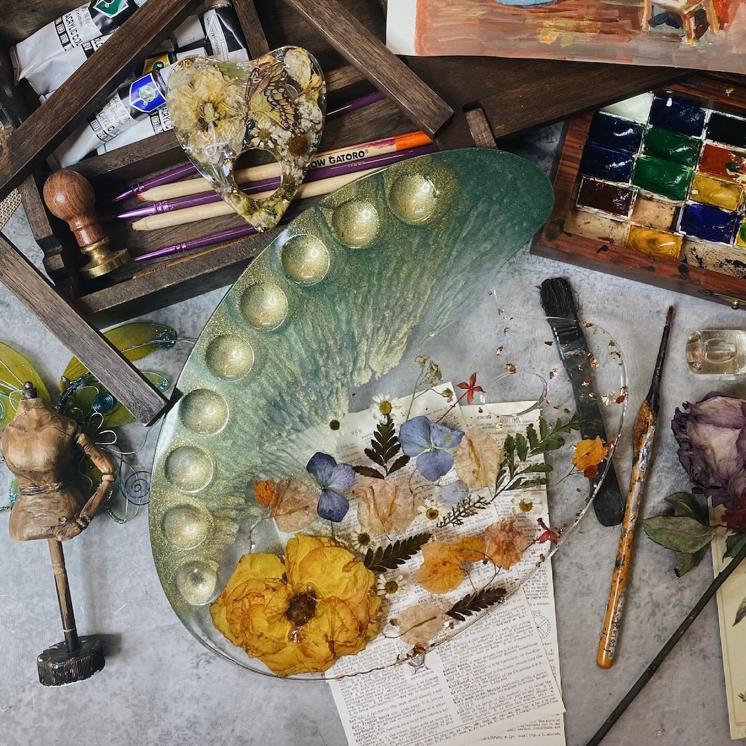 Floral Paint Palette, Flower Painters Palette, Creative Artist Gift ...