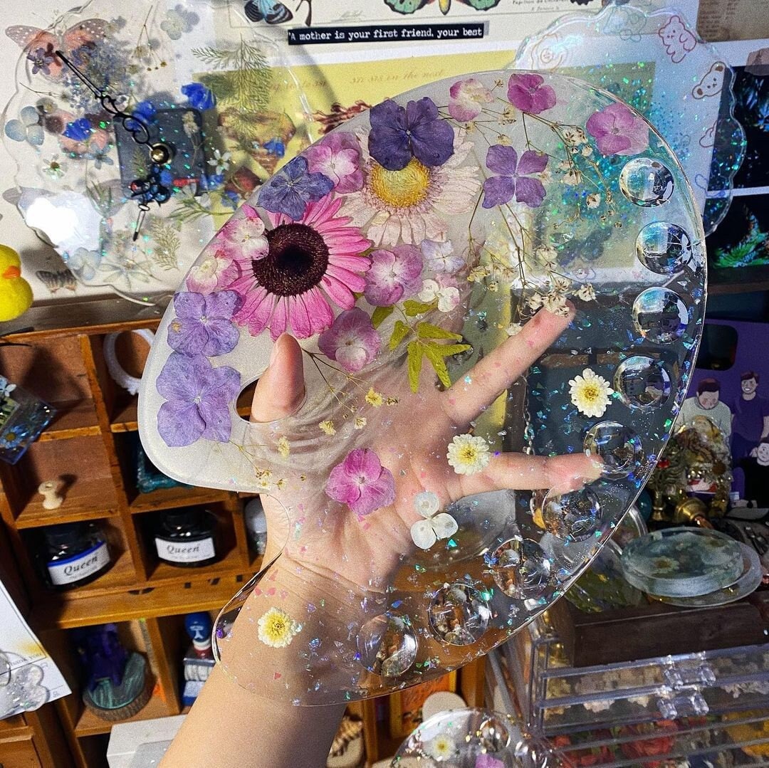 Floral Paint Palette, Flower Painters Palette, Creative Artist Gift ...