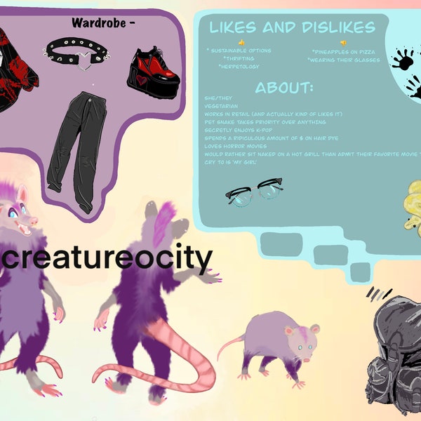 Fursona Reference Sheet - Etsy