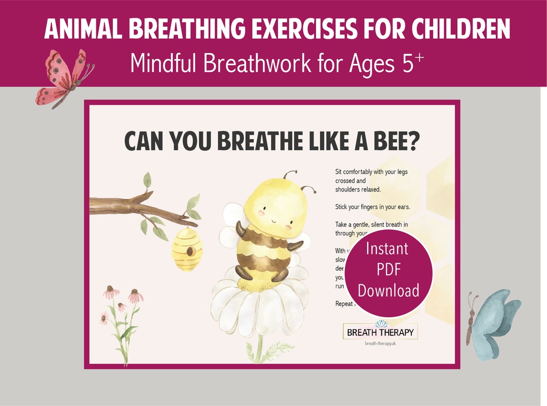 Printable Bee Breathing Exercise for Children: Mindful Breathwork for ...