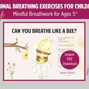 Printable Bee Breathing Exercise for Children: Mindful Breathwork for ...