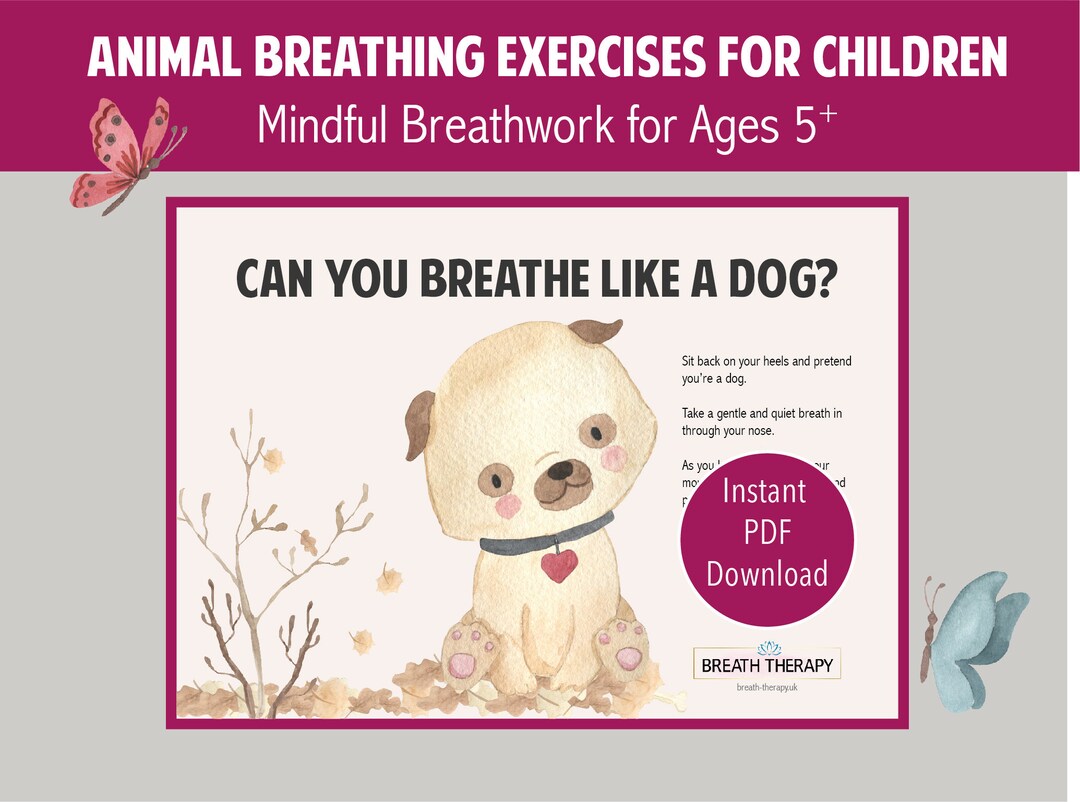 Printable Dog Breathing Exercise for Children: Mindful Breathwork for ...