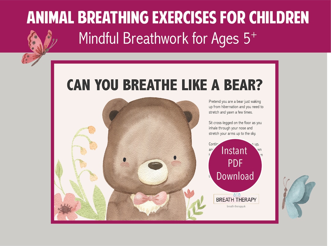 Printable Breathing Exercise for Children: Bear Breathwork PDF for Calm ...