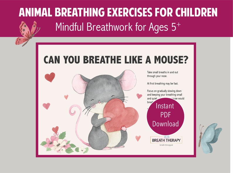 Printable Mouse Breathing Exercise for Children: Mindful Breathwork for ...
