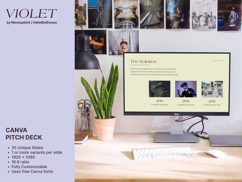 Violet Canva Pitch Deck Template: Startup Business Proposal (digital ...