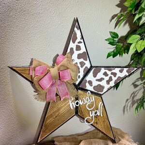 31 Cow Star/rustic Wood Star/barn Wood Star/texas Star/country Decor ...