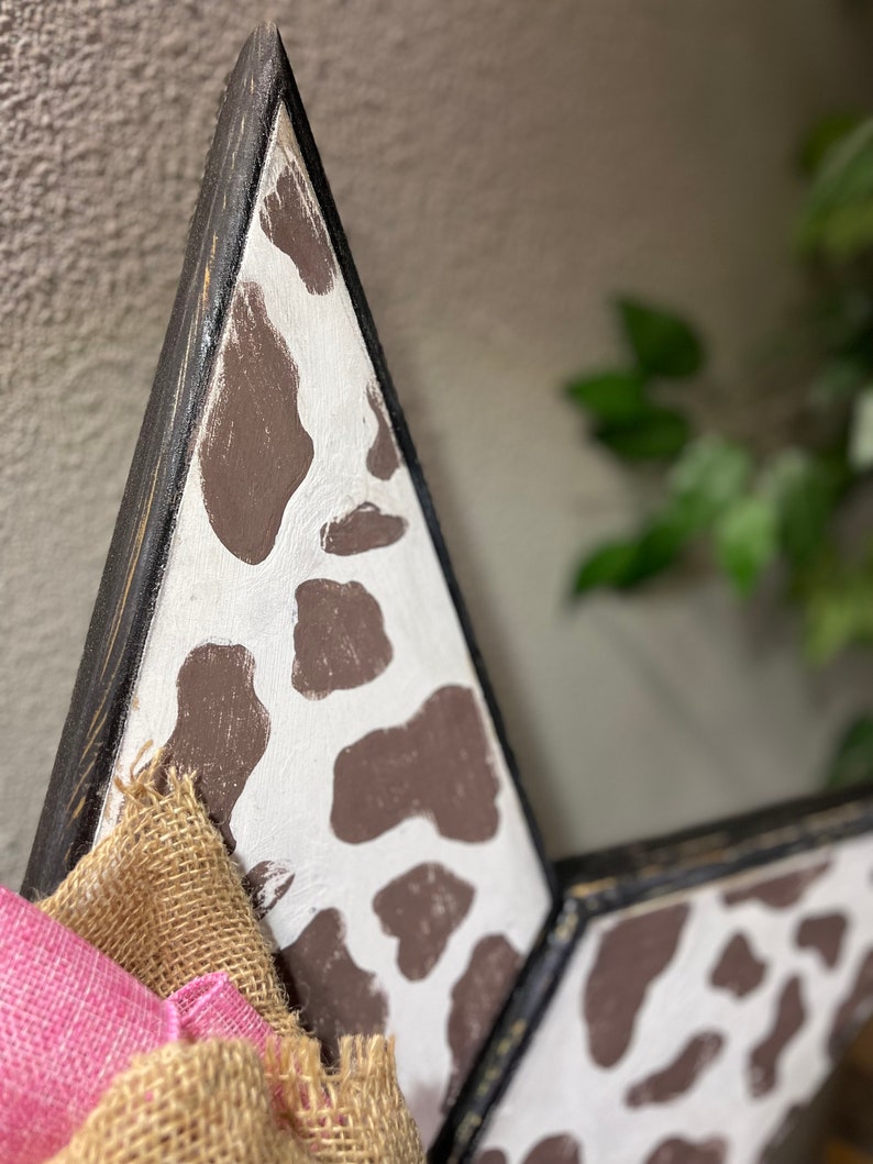 31 Cow Star/rustic Wood Star/barn Wood Star/texas Star/country Decor ...