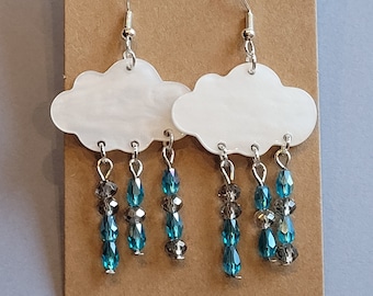 Cute Cloud With Rain Drops Fashion Earrings - Etsy