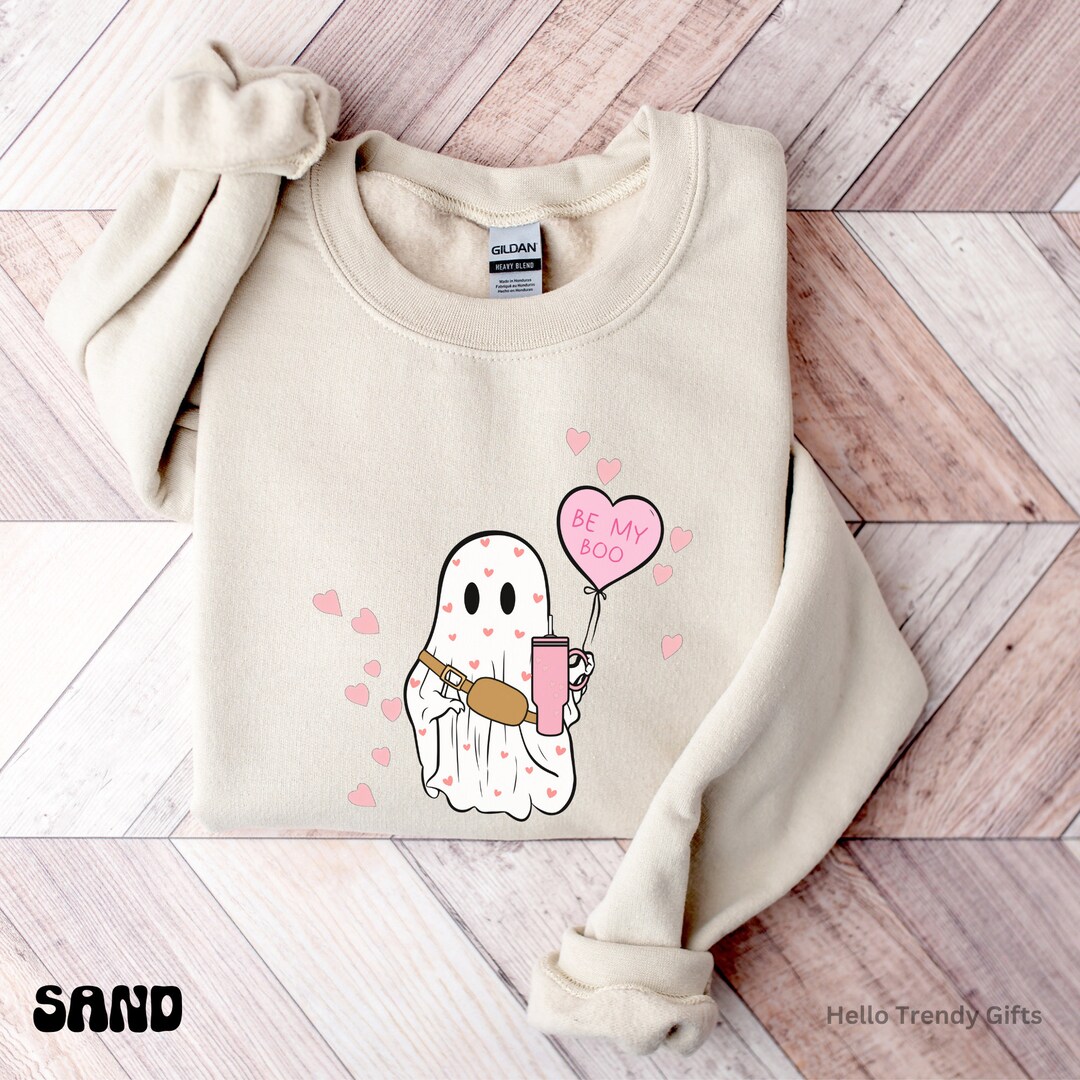 Be My Boo Sweatshirt,cute Ghost Sweater,valentines Day Sweatshirt,valentines Ghost Sweatshirt ...