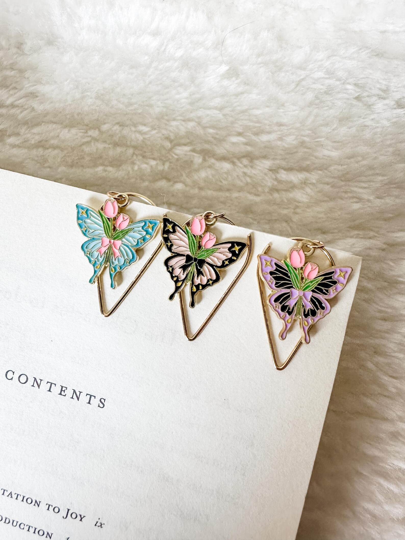 Tulip Butterfly Bookmark Paperclip, Butterfly Charm, Flowers and ...