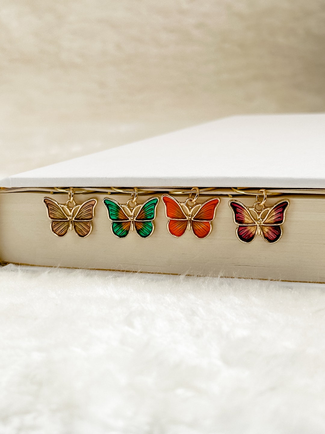 Butterfly Charm Bookmark Paperclip, Butterfly Charm, Gold, Bookmark ...