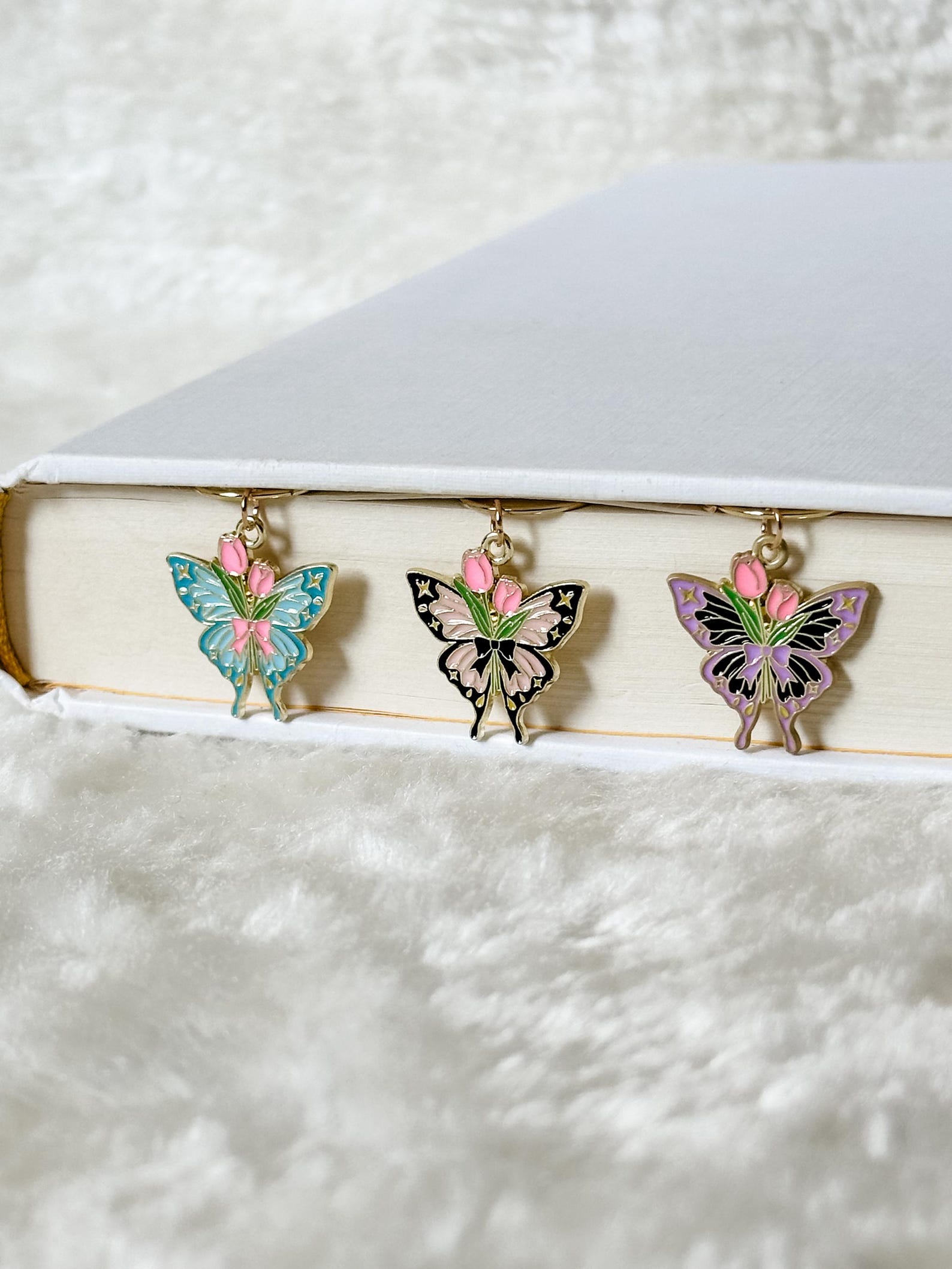 Tulip Butterfly Bookmark Paperclip, Butterfly Charm, Flowers and ...