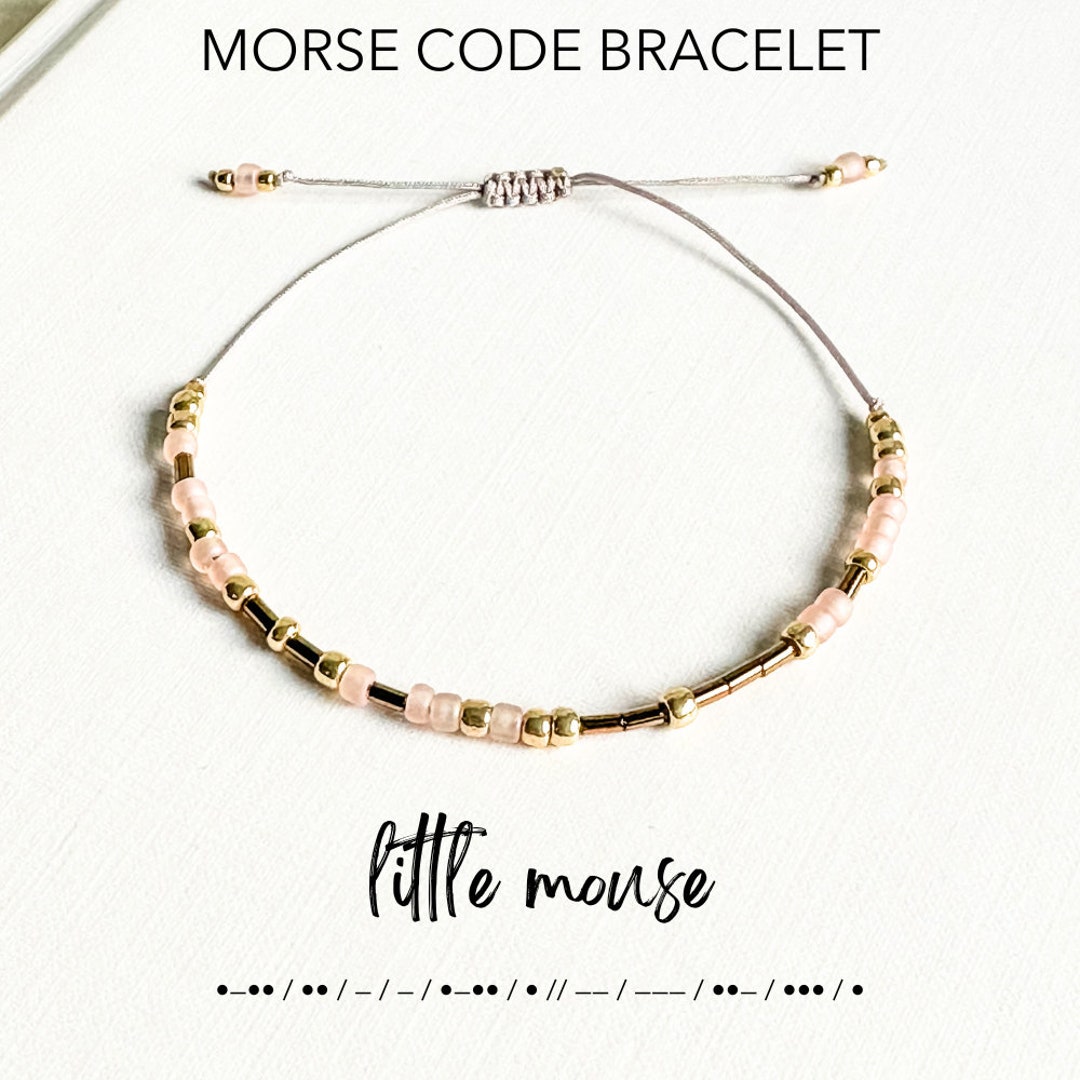 LITTLE MOUSE Morse Code Bracelet / Free Shipping / Morse Code Jewelry ...