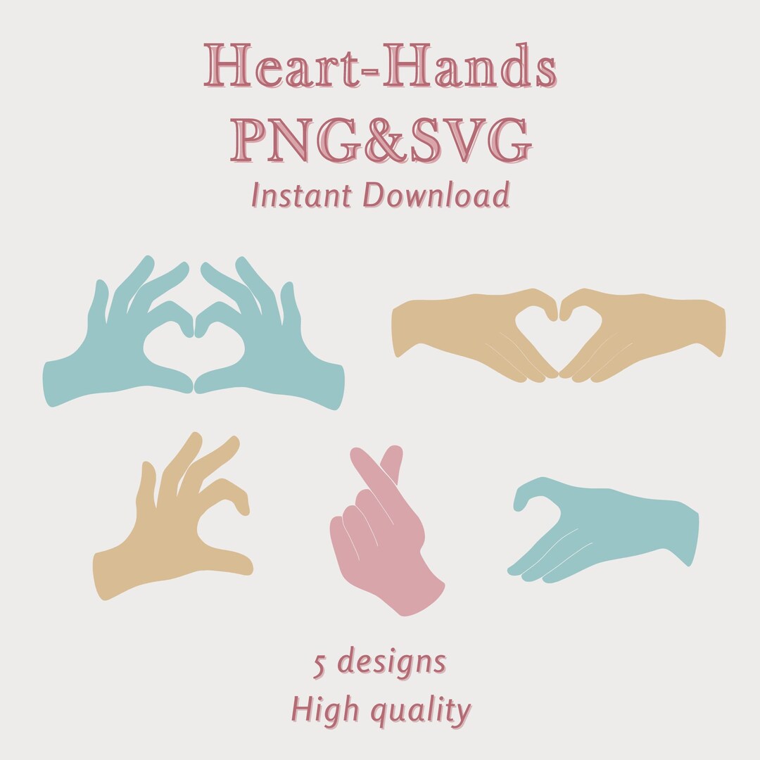 Heart Hands Drawing, Heart Sign Png, Love Hands Bundles, Svg Love ...