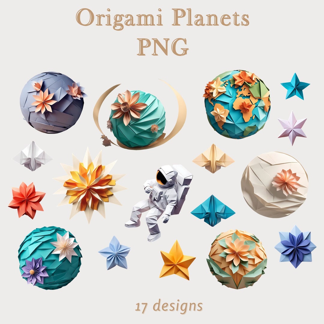 Origami Planet Png, Astronomy Clipart, Planets Clipart, Sun Moon Stars ...