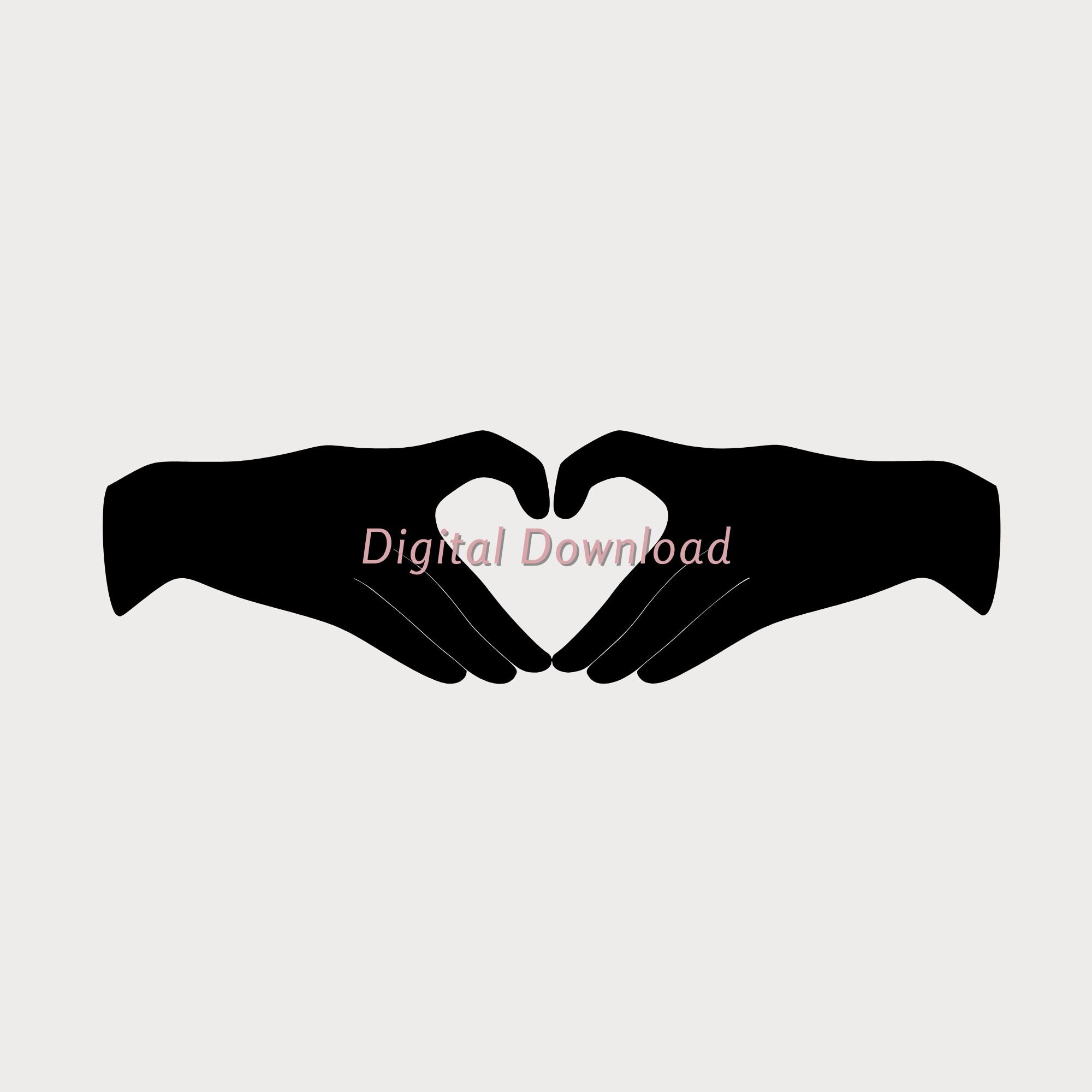 Heart Hands Drawing, Heart Sign Png, Love Hands Bundles, Svg Love ...